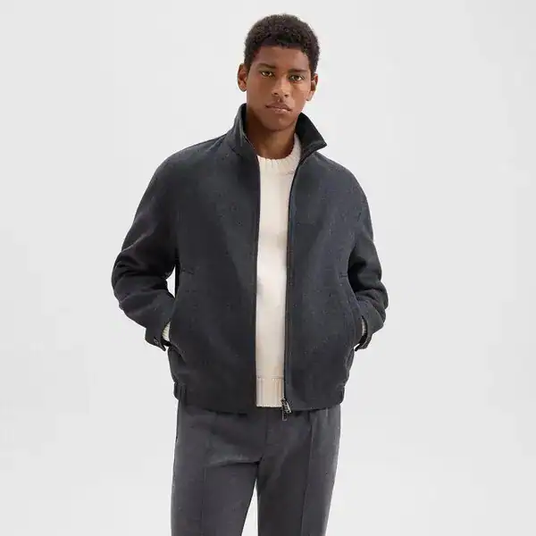 Theory Straight Jacket In Double-Face Wool-Cashmere In Dark
